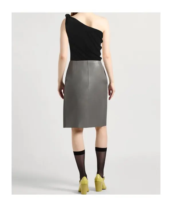 Saint Laurent One-shoulder Knitted Vest With Pleated Details