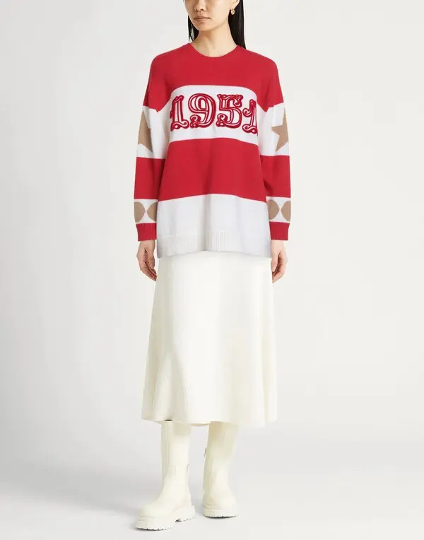 Max Mara Striped Knit Sweater With Embellished Detail