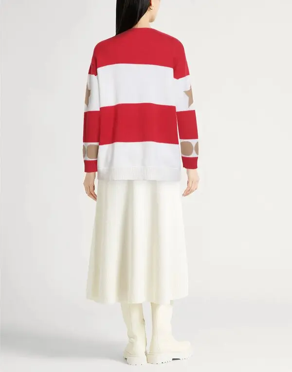 Max Mara Striped Knit Sweater With Embellished Detail
