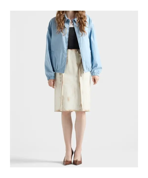 Prada Zip-up Long-sleeve Jacket - Interstellar Blue