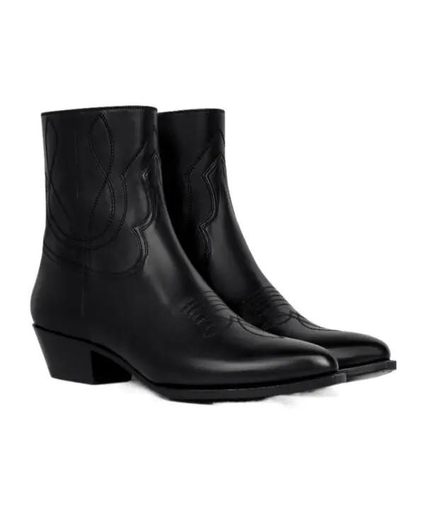 Celine Moon Zipped Boots In Calfskin
