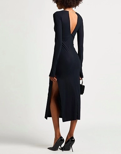 MAISON MARGIELA Long Sleeve Plunge Neck Fitted Dress With Cutout Detail