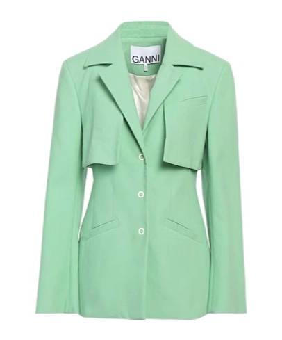 GANNI Solid-color Lapel Long-sleeved Suit