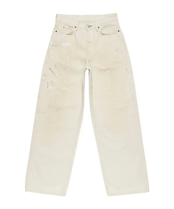 Acne Studios 1981 Loose Fit Jeans With Leather Pockets