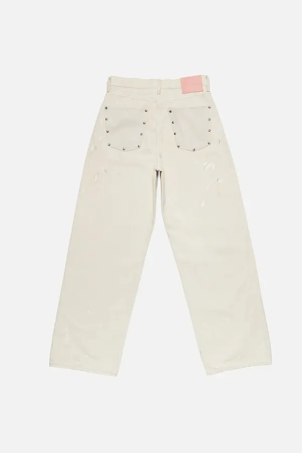 Acne Studios 1981 Loose Fit Jeans With Leather Pockets