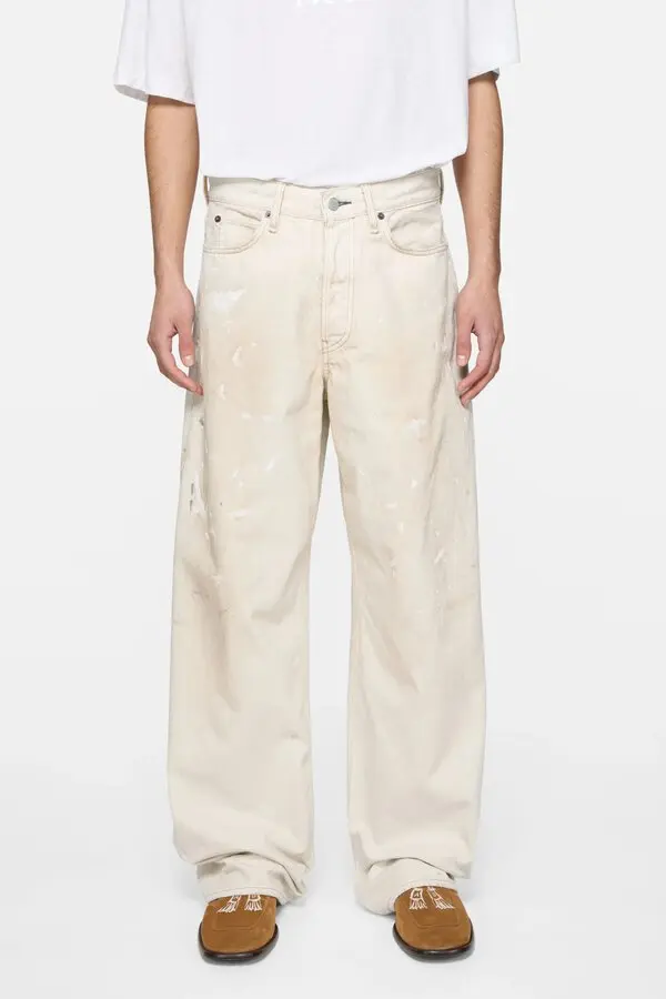 Acne Studios 1981 Loose Fit Jeans With Leather Pockets