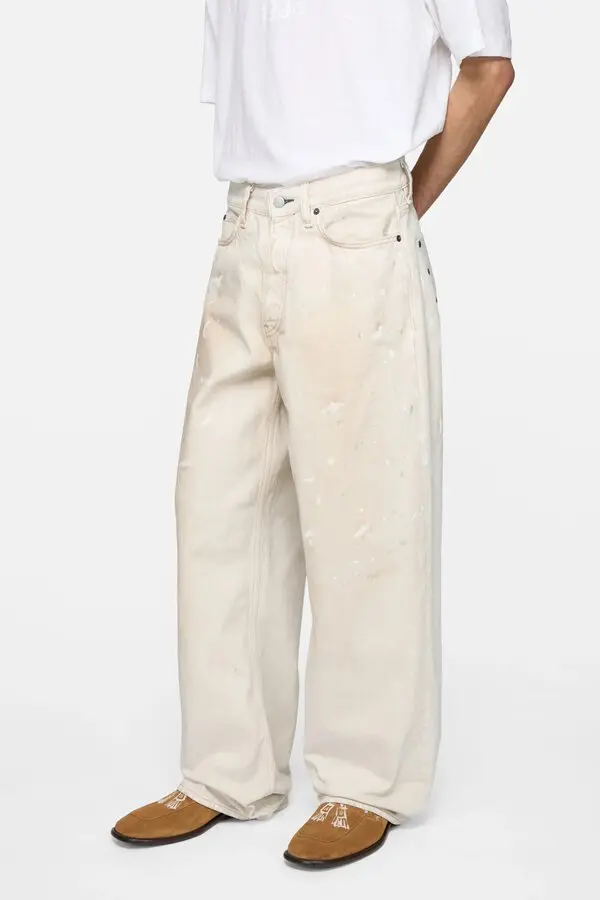 Acne Studios 1981 Loose Fit Jeans With Leather Pockets