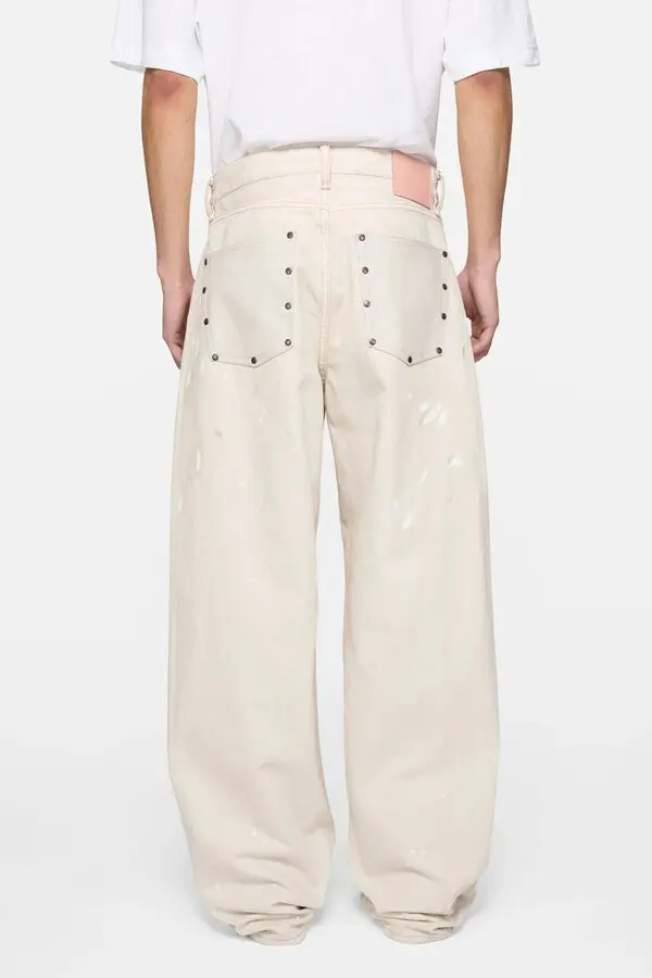 Acne Studios 1981 Loose Fit Jeans With Leather Pockets