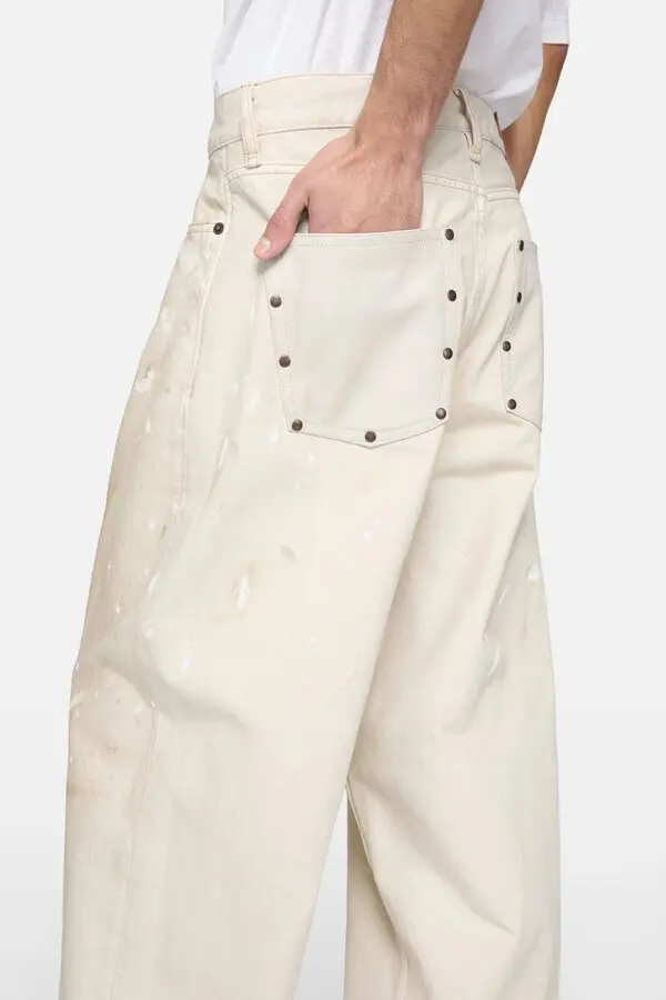 Acne Studios 1981 Loose Fit Jeans With Leather Pockets