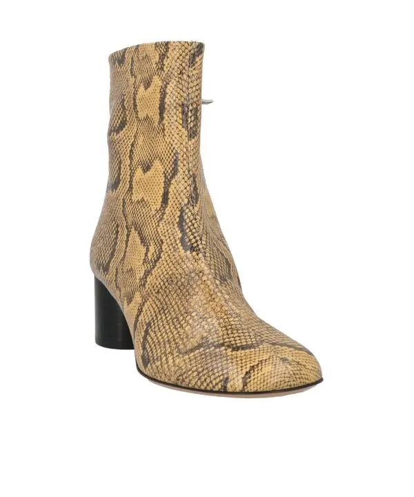 Isabel Marant Étoile Snakeskin-print Ankle Boots - Nude