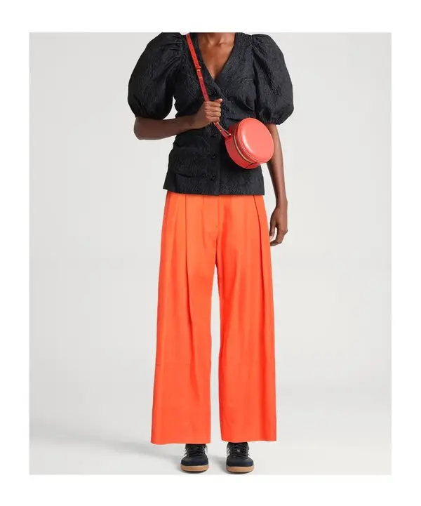 Farm Rio Belted Pleated Wide-leg Pants