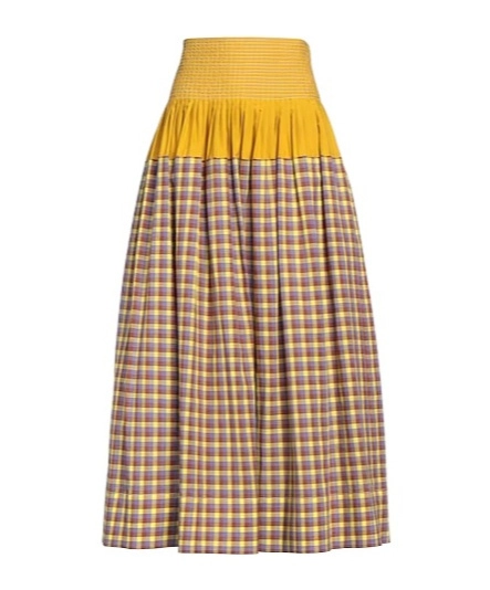 Tory Burch Flared Checked Maxi Skirt