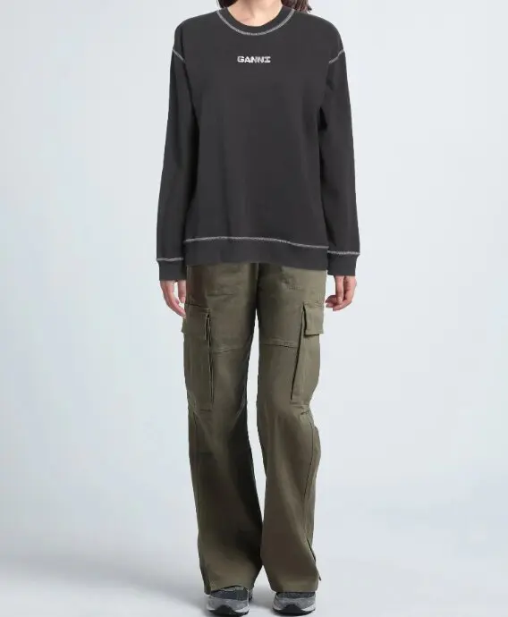GANNI Printed Fleece Sweatshirt