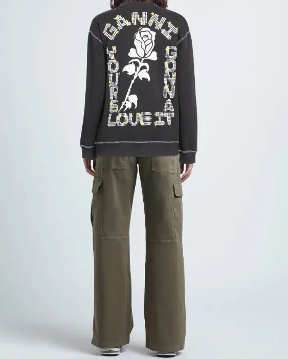 GANNI Printed Fleece Sweatshirt