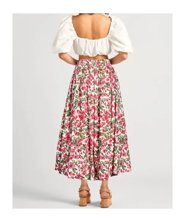 Farm Rio Floral Midi Skirt