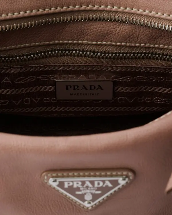 Prada Karin Medium Antiqued Leather Tote Bag - Maroon