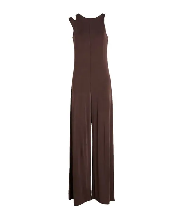 MAXCO. Minimalist Solid Color Sleeveless Stretch Jumpsuit
