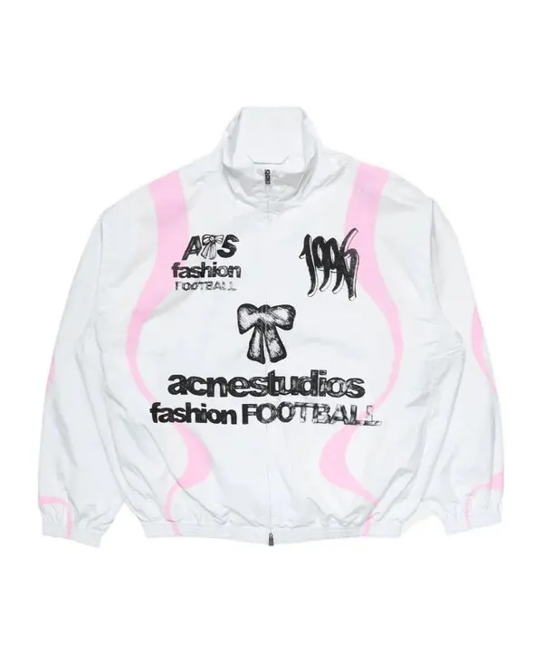 Acne Studios High Neck Technical Jacket With Logo Print