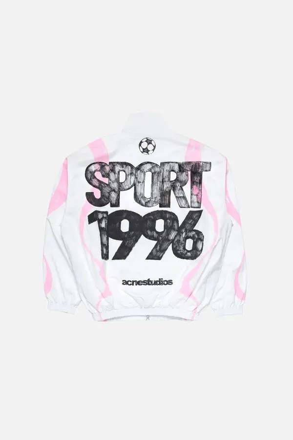 Acne Studios High Neck Technical Jacket With Logo Print
