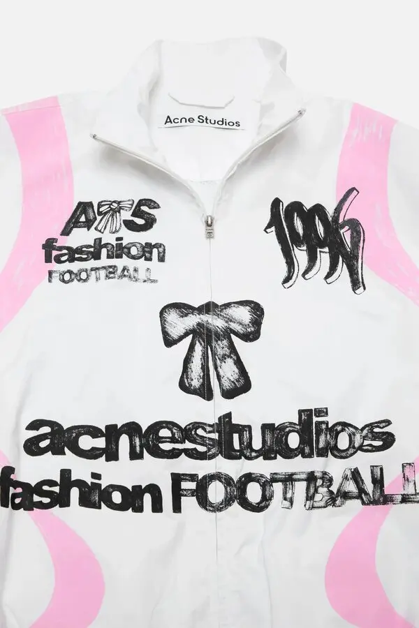 Acne Studios High Neck Technical Jacket With Logo Print