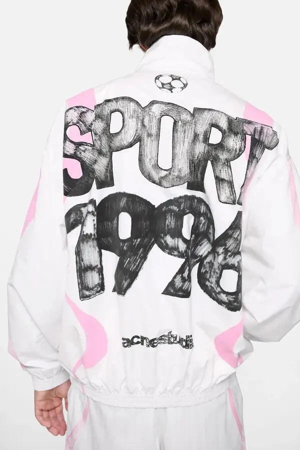 Acne Studios High Neck Technical Jacket With Logo Print