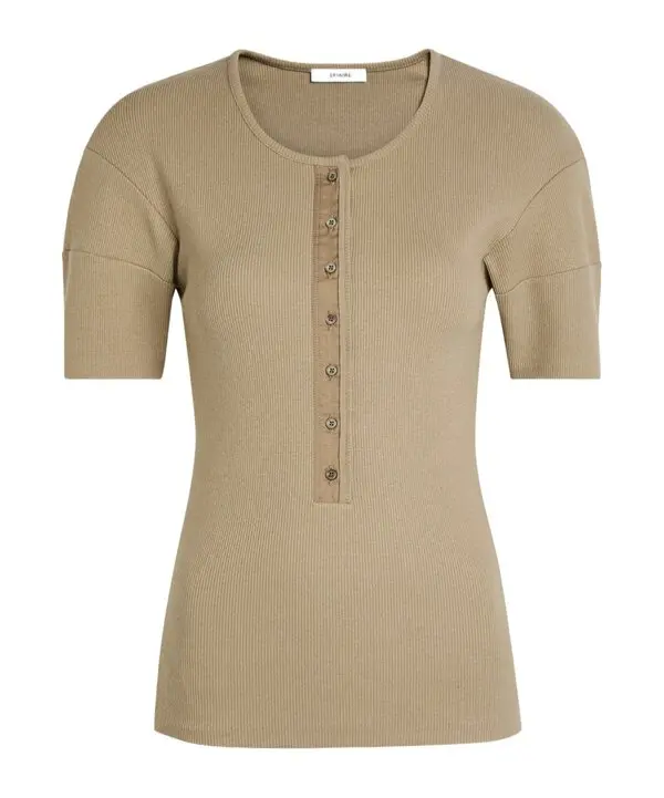 LEMAIRE Henry Mid-sleeve Top - Nude