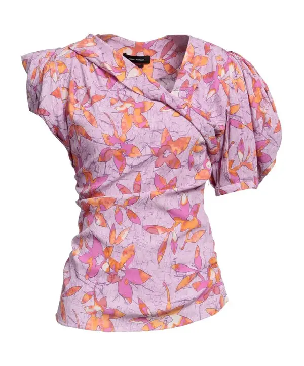 Isabel Marant Étoile Floral Print V-neck Crepe Top - Purple
