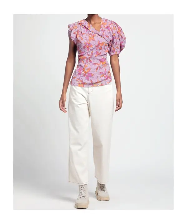 Isabel Marant Étoile Floral Print V-neck Crepe Top - Purple