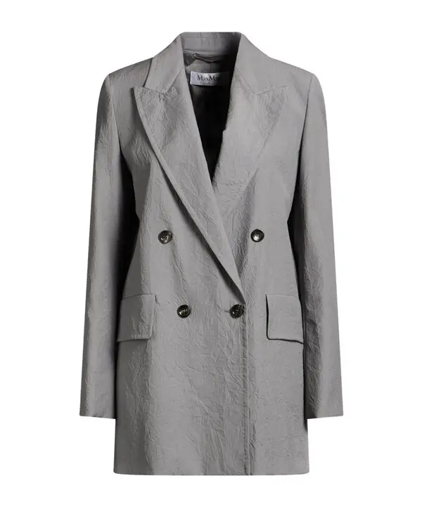 Max Mara Double-breasted Crinkled Blazer