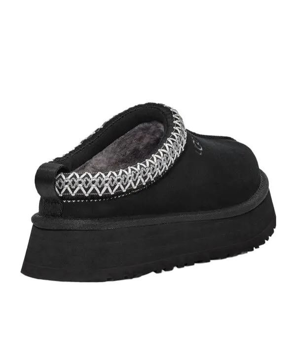 UGG Tazz Logo Embossed Platform Slippers - Black