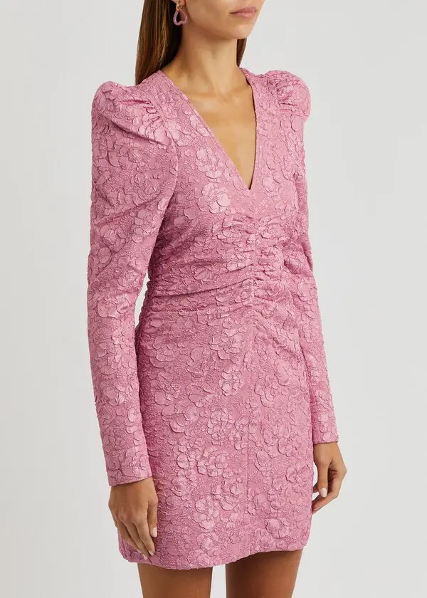 GANNI Floral-jacquard Mini Dress