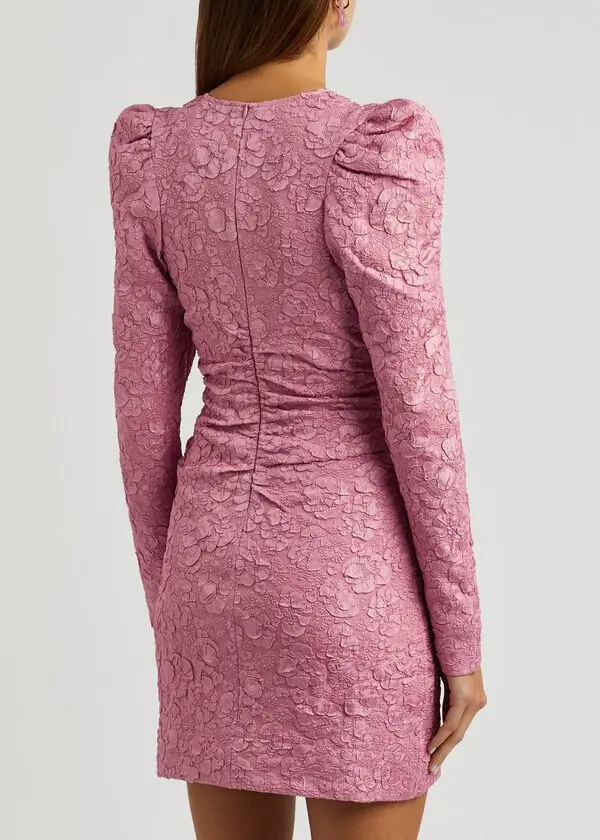 GANNI Floral-jacquard Mini Dress