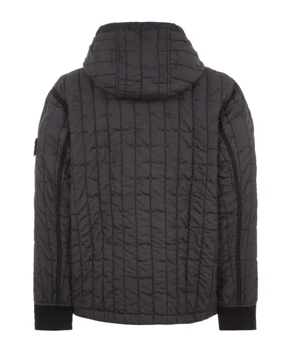 Stone Island Logo Patch Quilted Zip-up Jacket