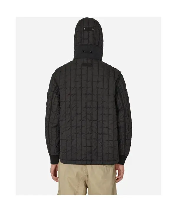 Stone Island Logo Patch Quilted Zip-up Jacket