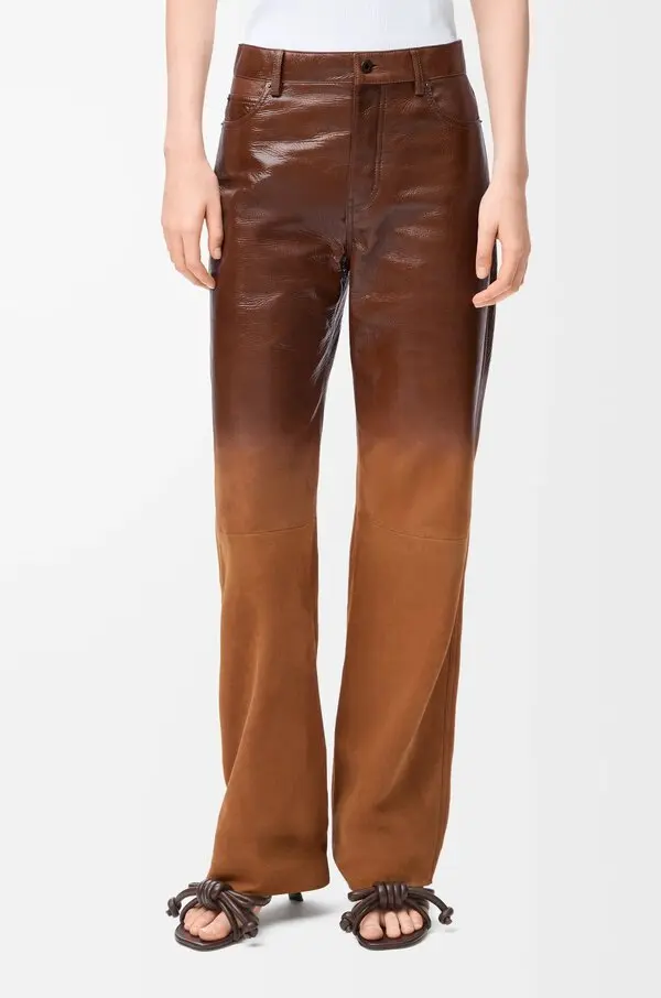 Loewe Belted Ombré Leather Trousers