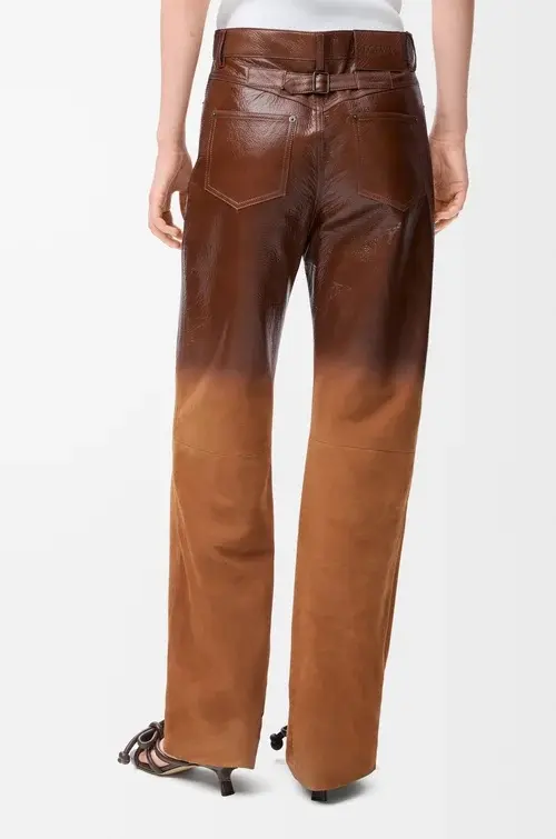 Loewe Belted Ombré Leather Trousers