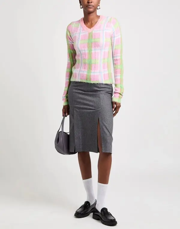 Marni Plaid Lightweight Knit V-neck Sweater