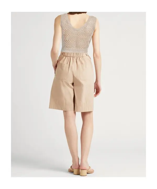 Brunello Cucinelli Sleeveless Crew Neck Knit Crop Top