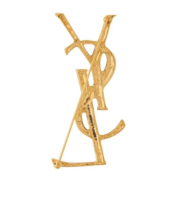Saint Laurent Sculpted Metal Brooch