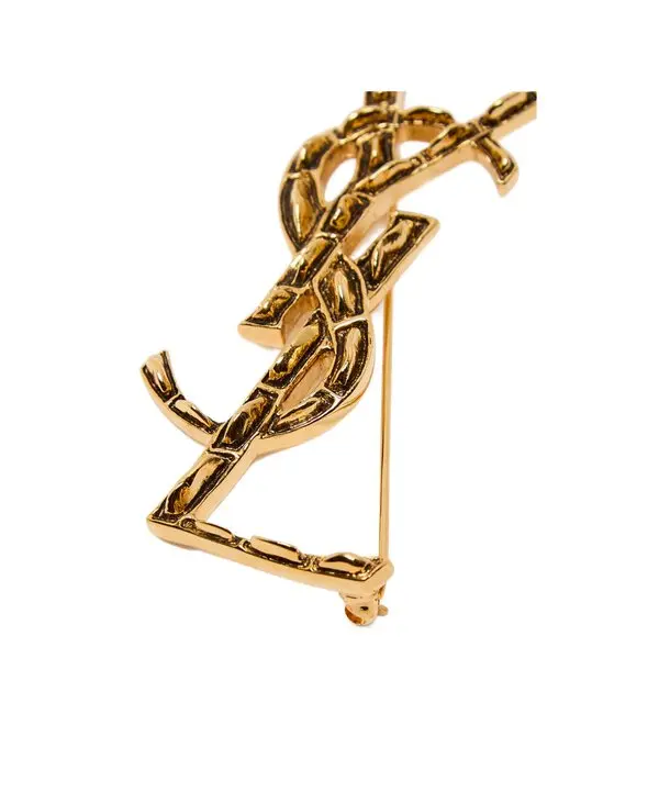 Saint Laurent Sculpted Metal Brooch
