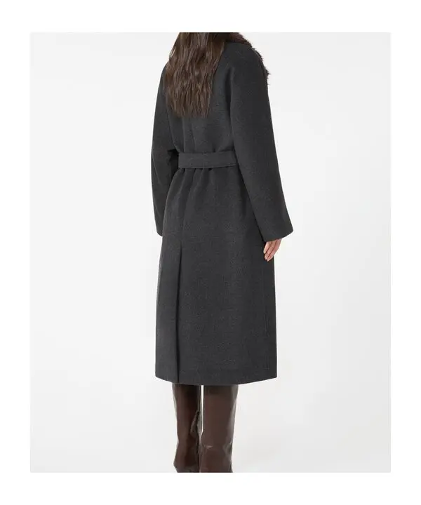 Max Mara Midi Wrap Coat With Removable Collar
