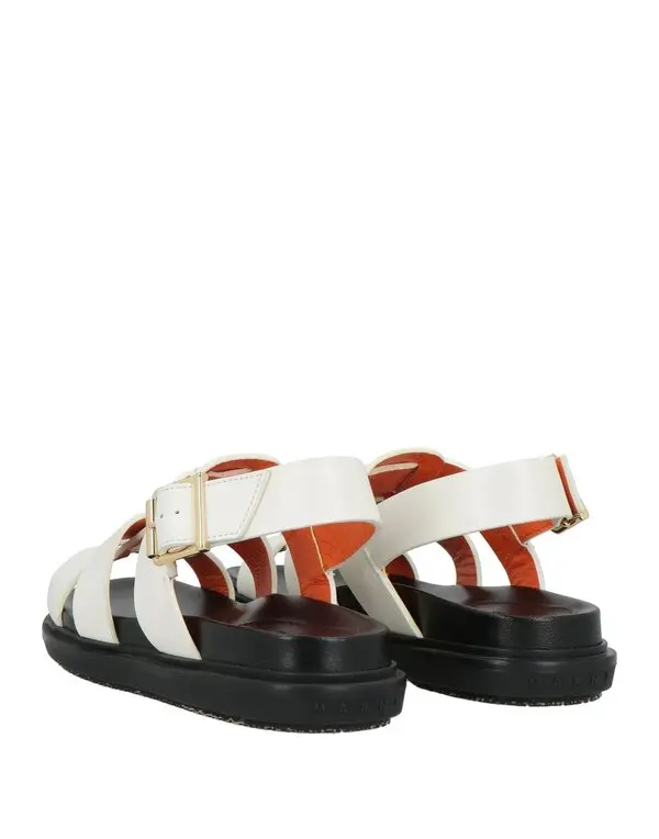 Marni Solid Color Leather Sandals