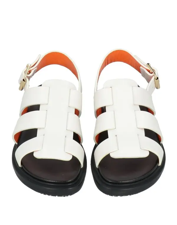Marni Solid Color Leather Sandals