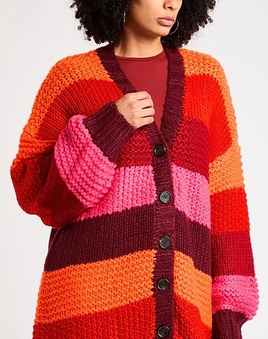 Farm Rio Striped Thick Knitted Sweater