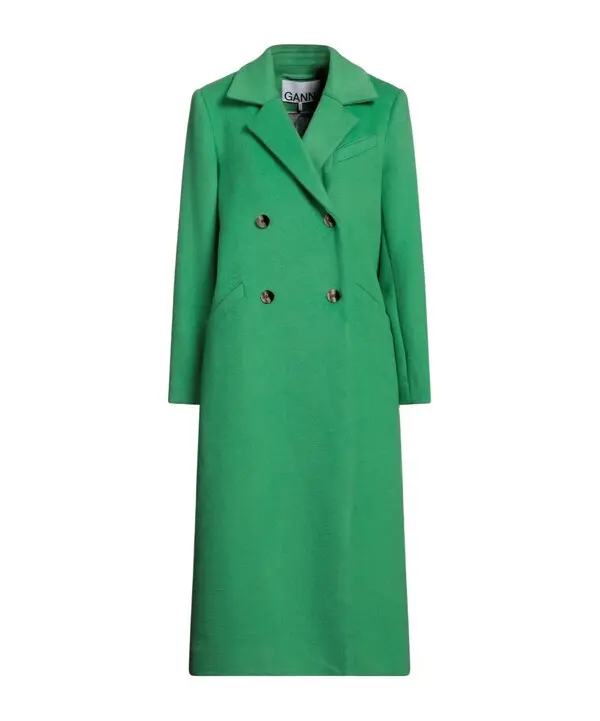 GANNI Solid Color Woolen Coat