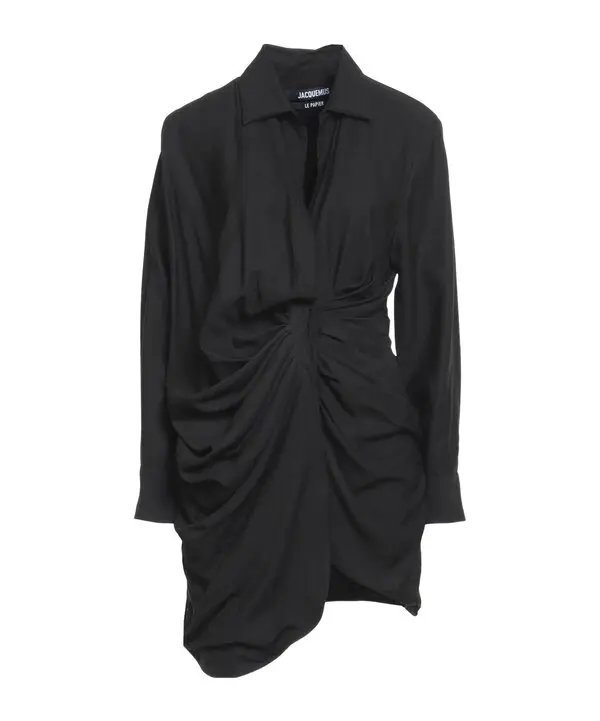 Jacquemus Long Sleeve Gathered Midi Dress