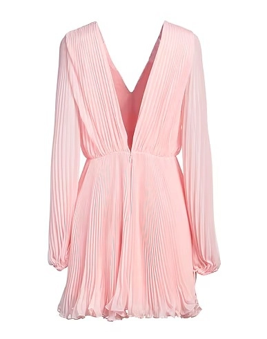 Max Mara Pleated Deep V-neck Long Sleeve Dress