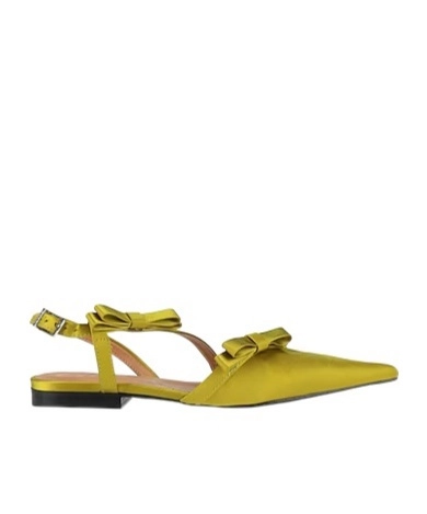 GANNI Slingback Ballet Flats With Bow Detailing