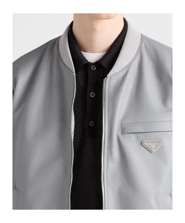 Prada Reversible Nappa Leather Bomber Jacket