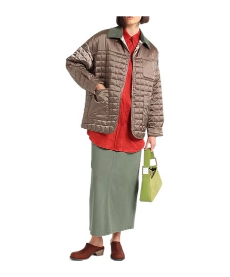 MAXCO. Max&co. Quilted Lightweight Jacket With Corduroy Accents